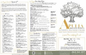 Our Menu - Apulia Risto-Pizza