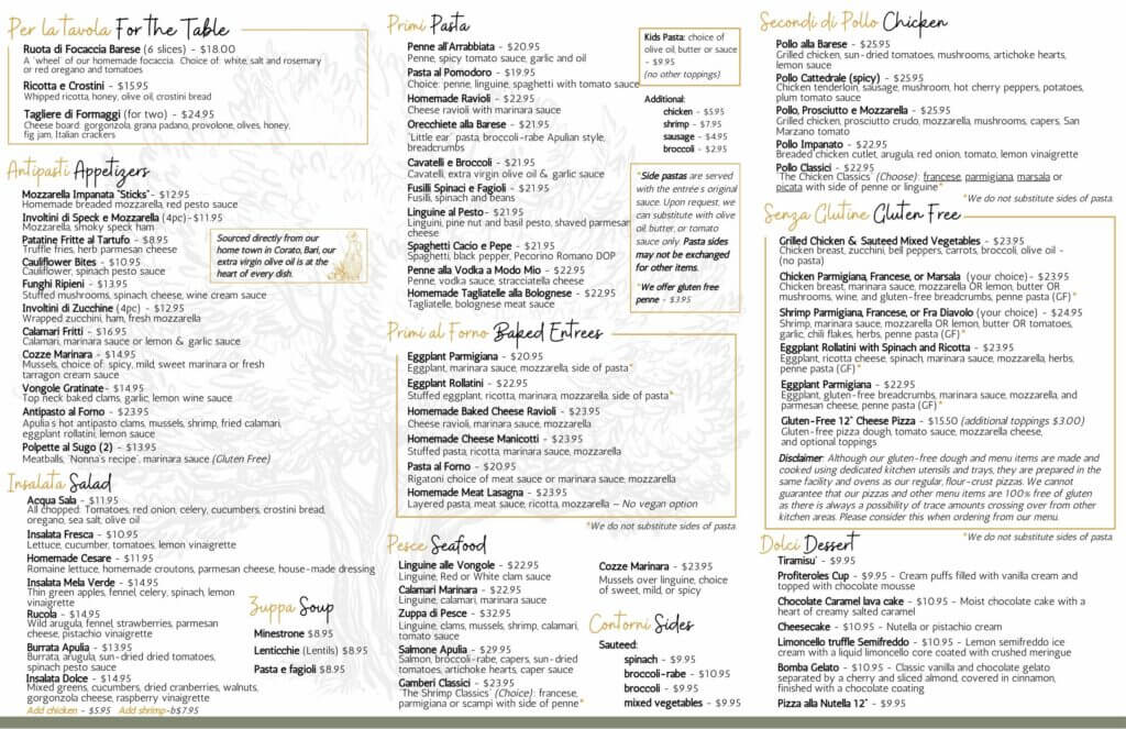 Our Menu - Apulia Risto-Pizza