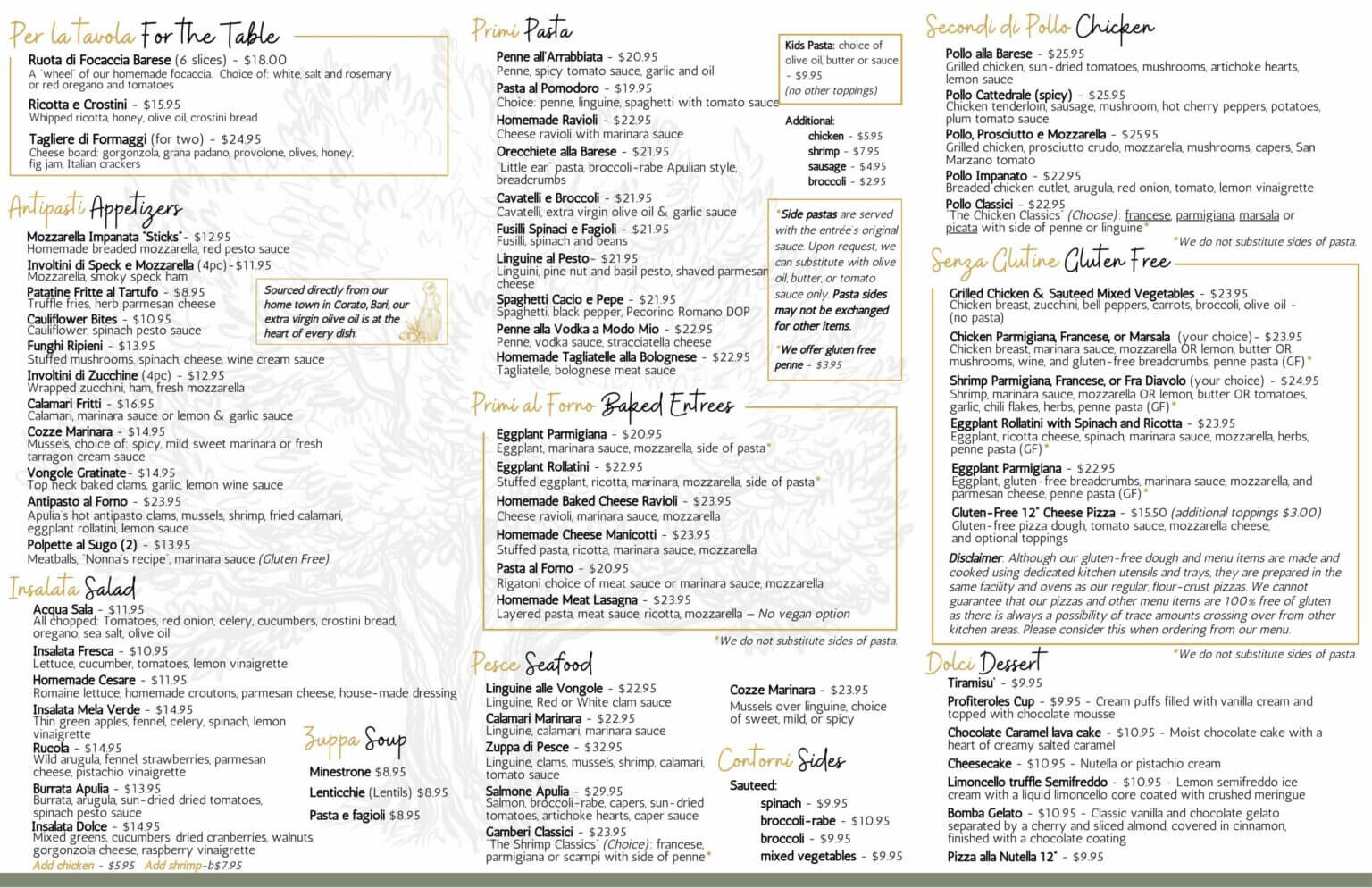 Our Menu - Apulia Risto-Pizza
