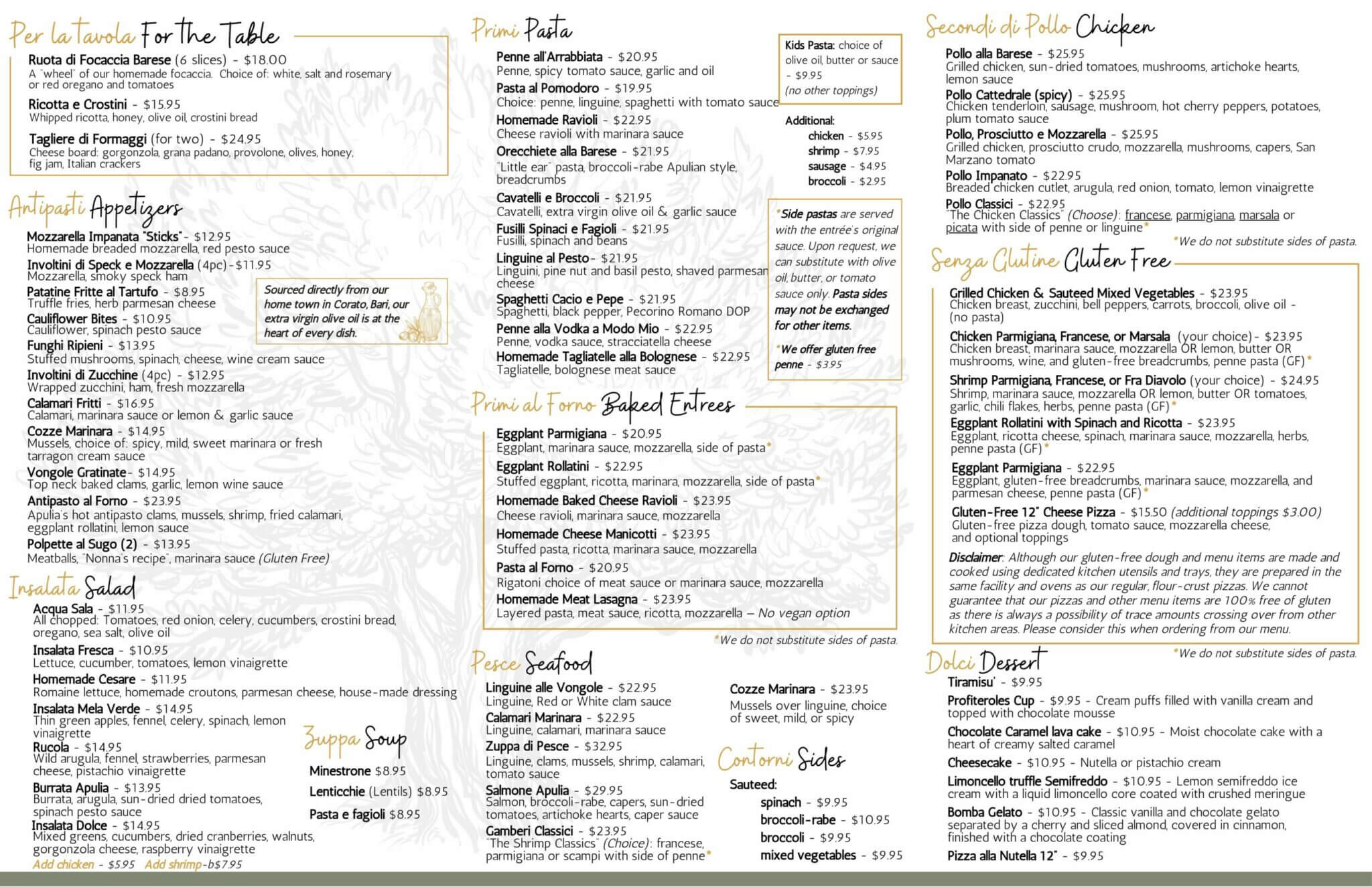 Our Menu - Apulia Risto-Pizza